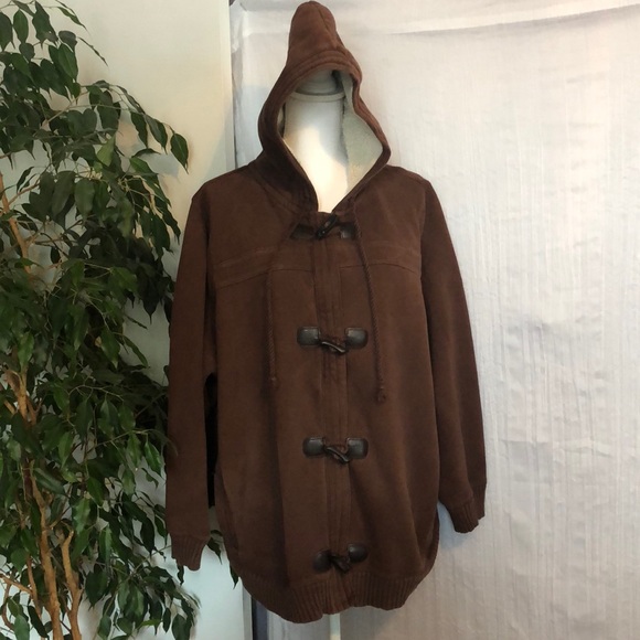 Old Navy | Jackets & Coats | Old Navy Womans Size 3 Xl Chocolate Brown Hooded Suede Jacket ...
